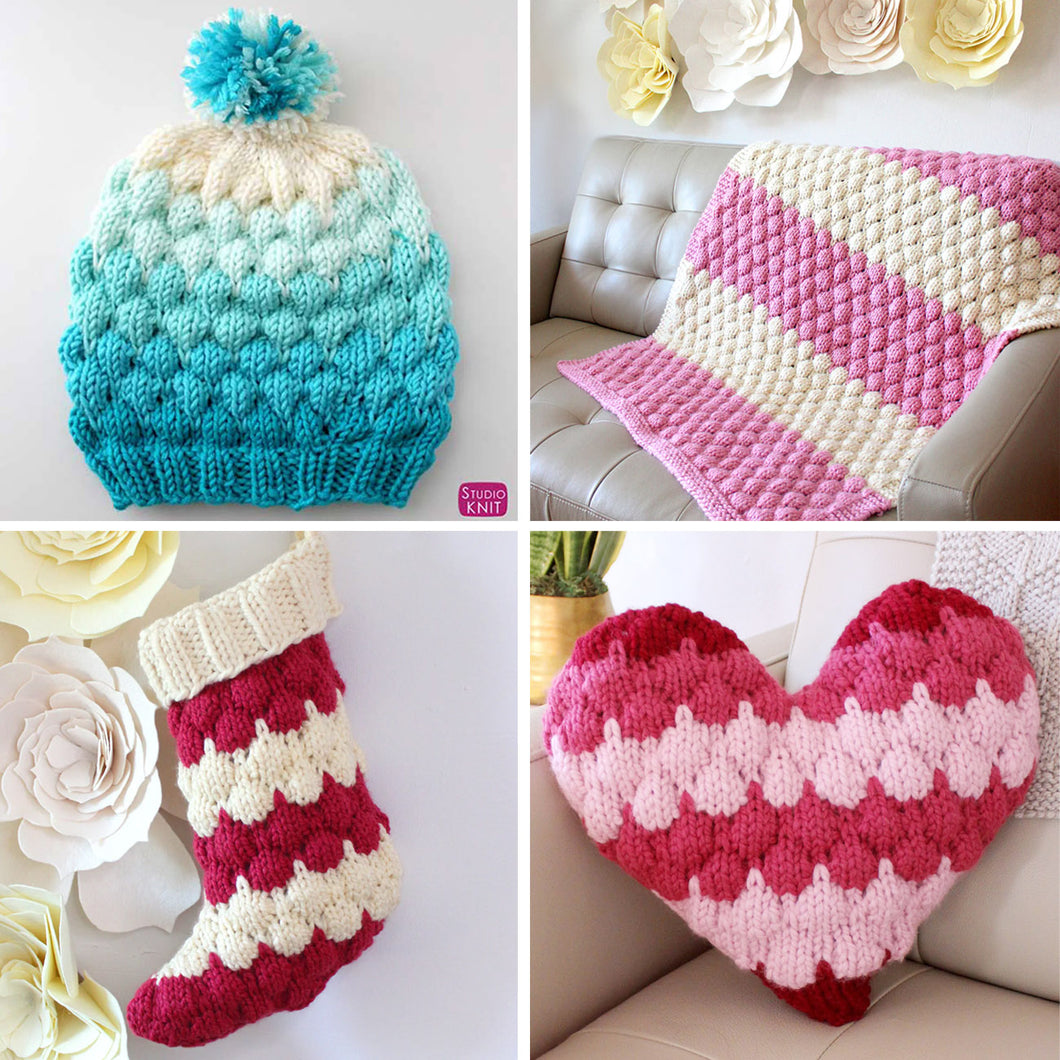 Bubble Stitch Knitting Pattern Bundle – 4 Patterns (PDF Download ...